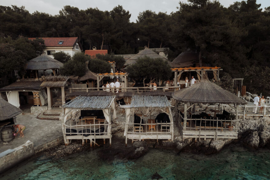 Laganini Beach Restaurant Terrace Hvar - Adriatic Wedding Croatia